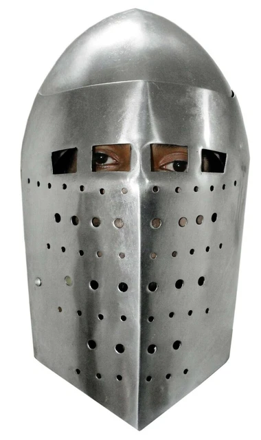 MEDIEVAL VISORED BARBUTA HELMET ARMOUR HELMET GREEK ROMAN BARBUTE ...
