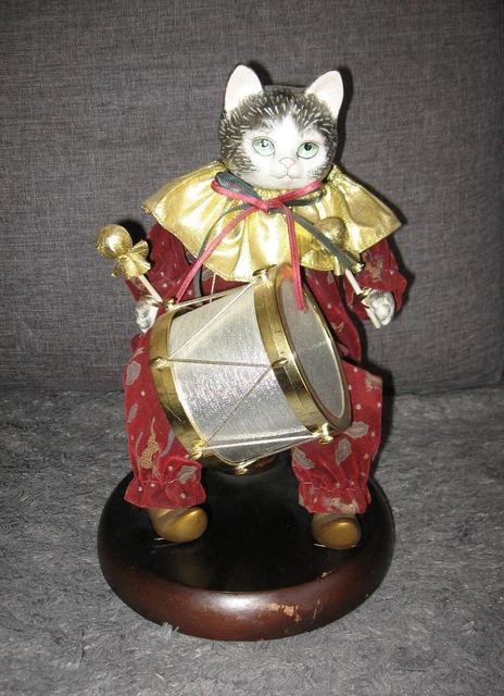 BOÎTE À MUSIQUE automate CHAT Porcelaine - Porcelain Cat automaton ...