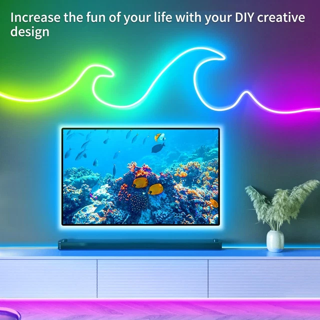 SEGRASS LED NEON Lights Strip 30M with Remote,APP Control,24v RGB LED ...