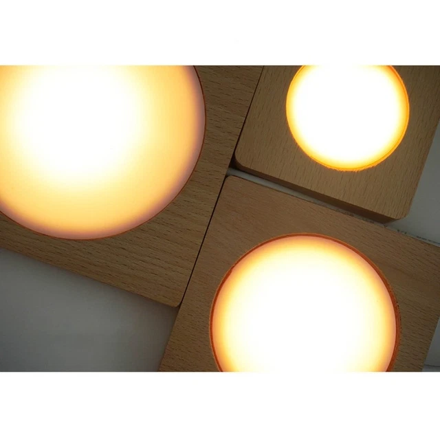 LED LIGHTS DISPLAY Base 2PCS Wooden Lighted Base Stand for La ser ...