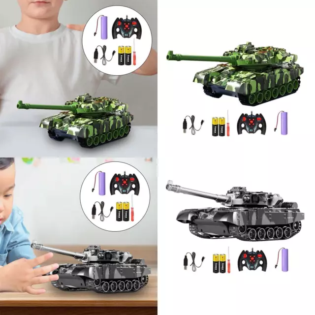 KIDS REMOTE CONTROL RC Tank Simulation Rotating Turret Party Favors ...