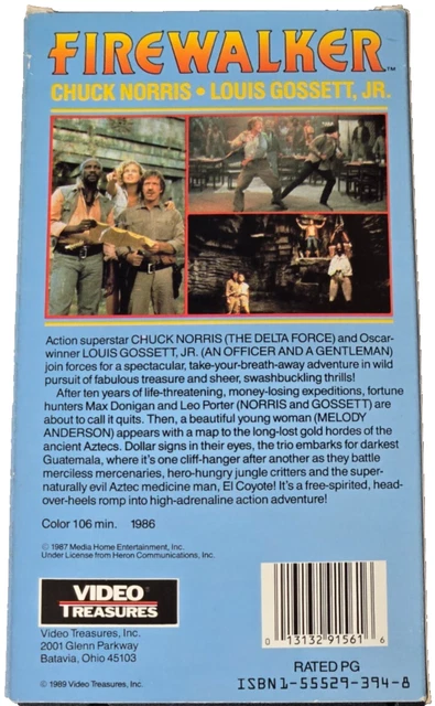 VIDEO TREASURES CHUCK Norris Louis Gossett Jr 1986 "Firewalker" Movie ...