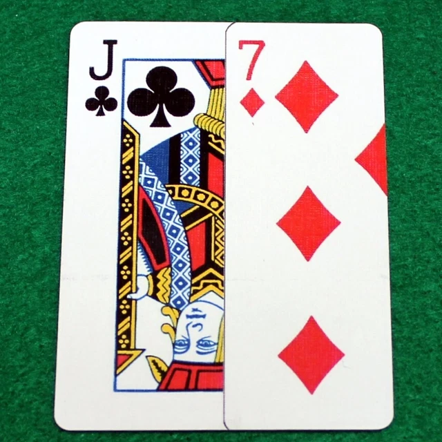 7 OF DIAMONDS Overlapping Jack of Clubs, Red Bicycle Printed Gaff ...