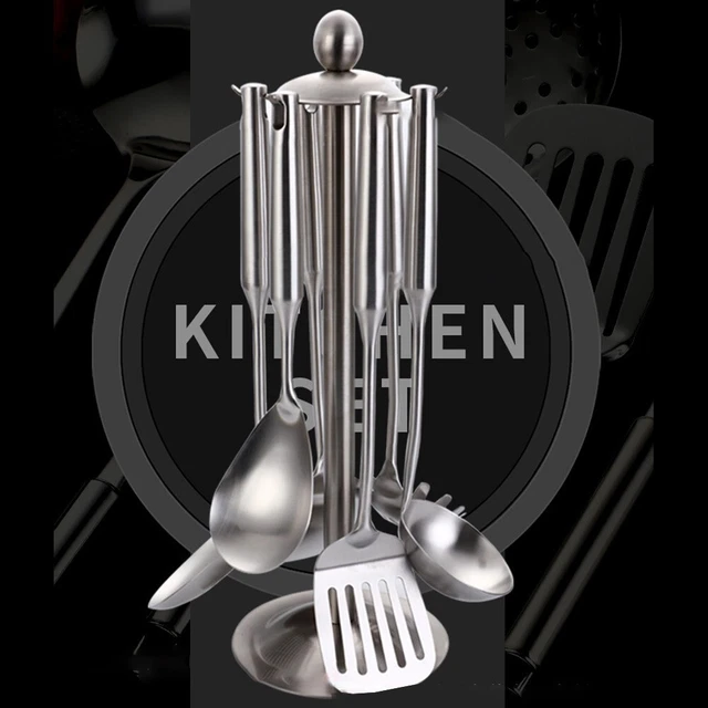 CHINESE COOKING UTENSILS Stainless Steel Wok Spatula Ladle and Skimmer ...