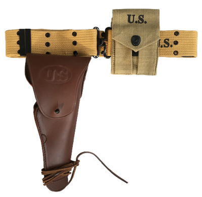 M1936 WEBBING CANVAS Pistolengürtel mit M1911 Colt Holster und .45 ...