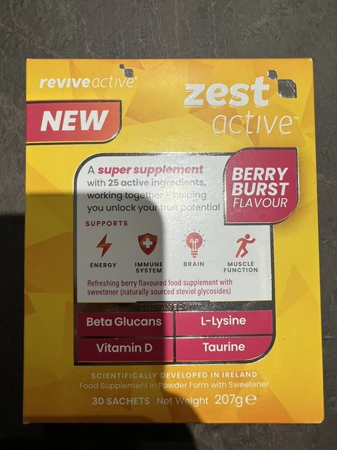 REVIVE ACTIVE ZEST 30 Sachets Berry Burst Flavour £25.00 - PicClick UK