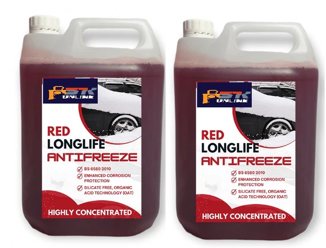CONCENTRÉ ANTIGEL ET liquide de refroidissement rouge 2 x 5 litres Longlife -36 oC AVOINE 10L ...