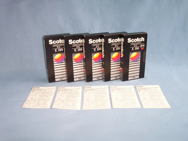 5 X BLANK Scotch EG E180 E-180 VHS PAL Tape Bundle (15 Hours Total) -2 £9.95 - PicClick UK
