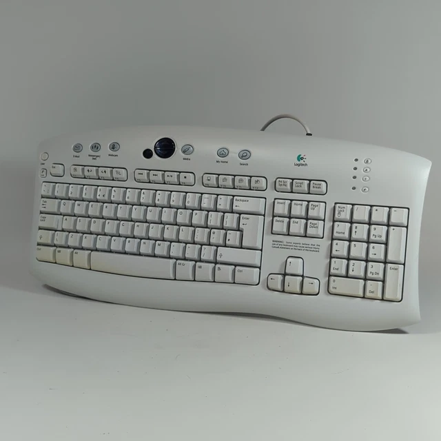 LOGITECH ACCESS Y-SR34 58TWUK Beige White Retro PS/2 Keyboard UK Layout ...