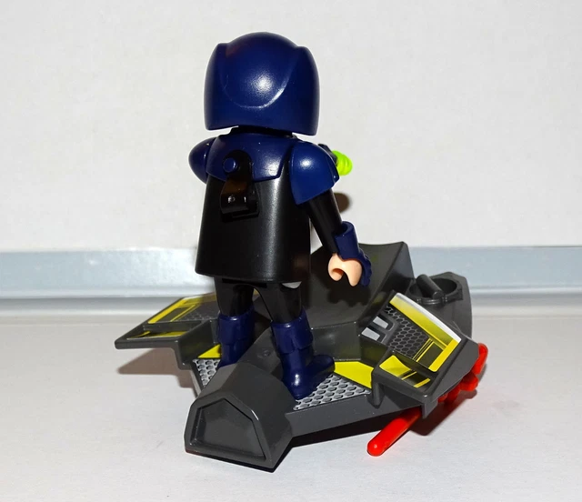PLAYMOBIL PERSONNAGE ALIEN Bleu Avec Plateforme Volante Reconstitue ...