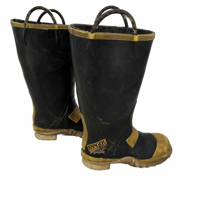 RANGER FIREWALKER FIREMAN Fire Fighter Steel Toe Rubber Boots Size 8.5 ...