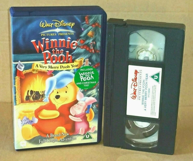 WINNIE THE POOH Very Merry Pooh Year / Christmas, Disney 2002 VHS Blue ...