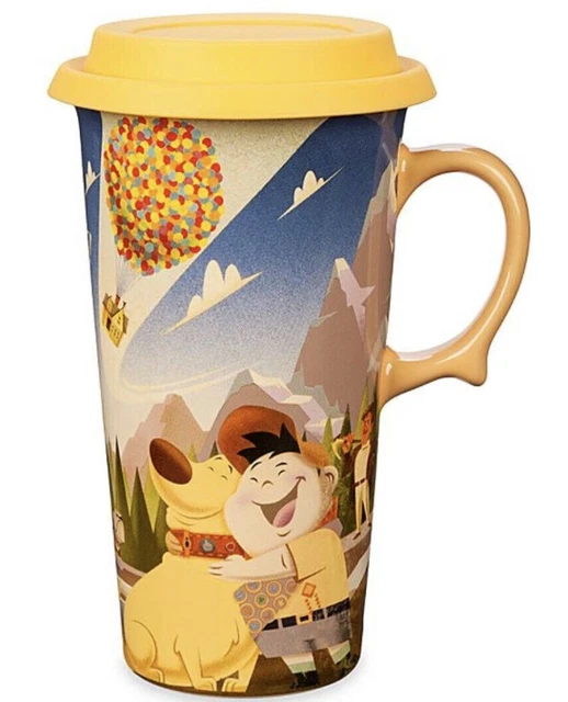 DISNEY STORE UP House Carl Russel Dug Ceramic Travel Tall Coffee Mug ...
