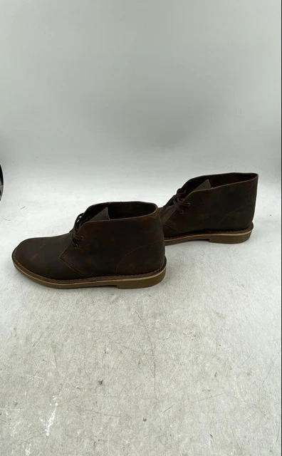 CLARKS MENS BUSHACRE 2 15522 Brown Leather Lace-Up Chukka Boots Size 10 ...