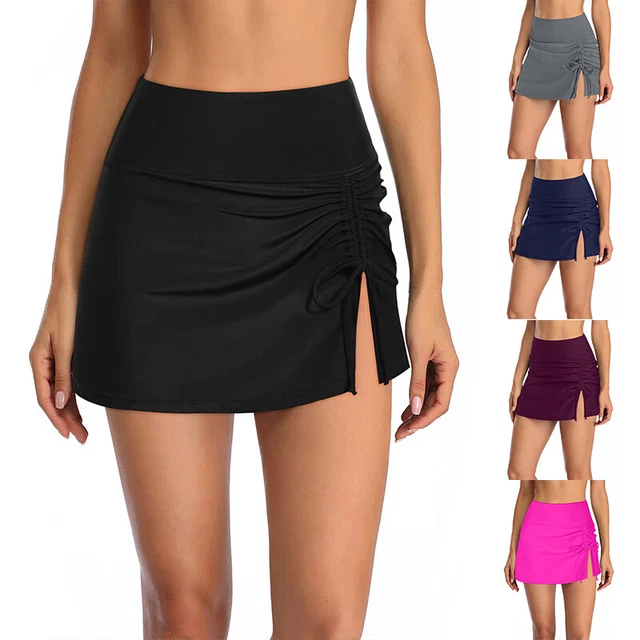 FEMMES NATATION JUPE Taille Haute Baignade Costume Jupe Bikini Bas Mini ...