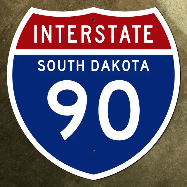 SOUTH DAKOTA INTERSTATE 90 Sioux Falls highway route marker road sign ...