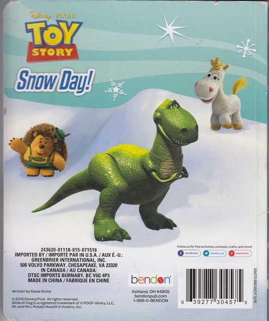 DISNEY PIXAR TOY Story Snow Day! by Slade Stone. Hard cover. Bendon Pub ...