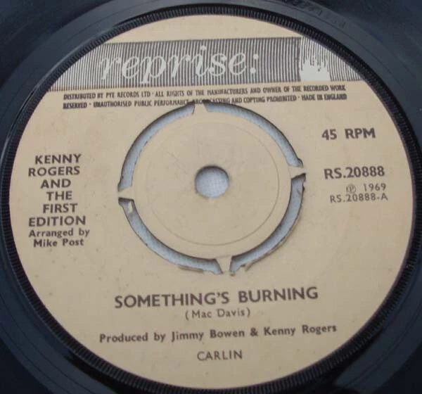 KENNY ROGERS & The First Edition - Something's Burning (7", Single, 4 P ...