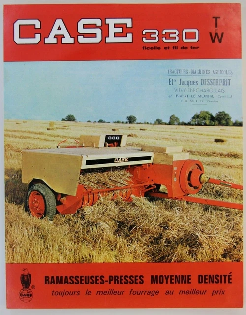 PROSPECTUS BROCHURE AGRICOLE CASE 330 presse ramasseuse tracteur tractor traktor EUR 15,99 ...