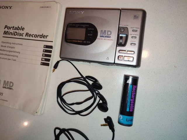 1998 SONY MD Minidisc Walkman Registratore - Mz-R35 + Cuffie E ...