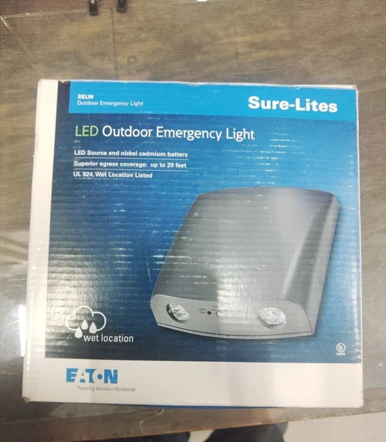 EATON/SURE-LITES SELW25WH LED Outdoor Emergency Light White 25ft Feet ...
