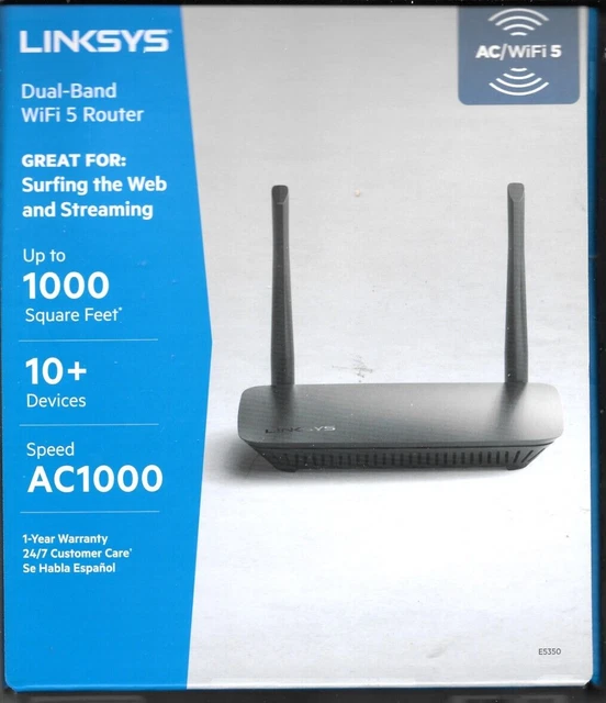 LINKSYS DUAL BAND AC1000 WiFi Router, Wifi 5 Technology, Black $6.99 ...