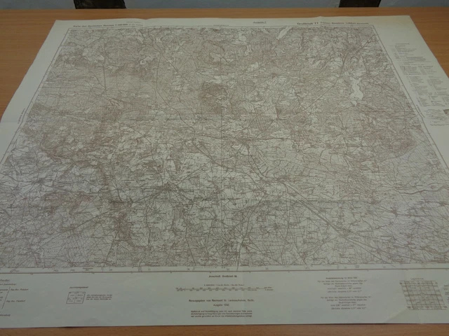 WW2 (1940) GERMAN map entitled "ZOSSEN - BEESKOW - LUBBEN (Spreewald ...