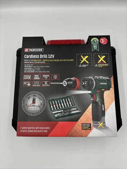 PARKSIDE 12V CORDLESS 2in1 Drill & Driver Set Optional For 2Ah Battery ...