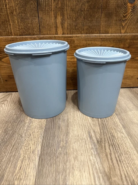 VINTAGE TUPPERWARE NESTING Canisters Set of 2 W/Lids Light Blue - 4 ...