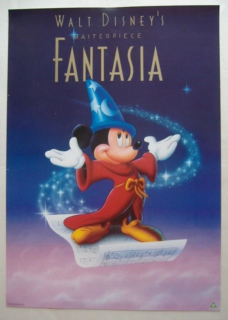 FANTASIA (1991) ORIGINAL Video 'POS' Poster, Walt Disney, Mickey Mouse ...