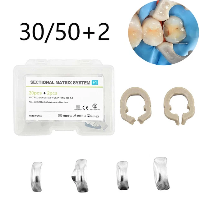 DENTAL SECTIONAL MATRIX System Contoured Metal Matrix Bands Resin Clamp ...