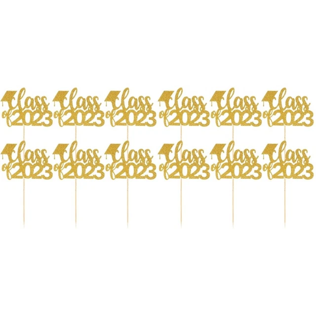 SAISON DES DIPLÔMES 12 PCS Graduation Toppers 2023 Graduation Dessert ...