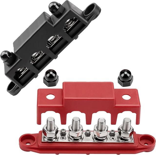 2PCS BUSBAR DISTRIBUTION Block 250A BusBar Box With 4xM10 Terminal Bolts 12V-48V £27.98 ...