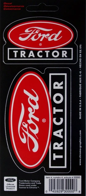 FORD TRACTOR WINDOW graphics sticker red logo decal set of 2 farm ...