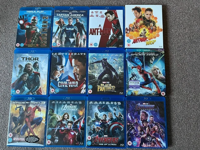 X12 MARVEL BLU-RAY Bundle Avengers, Black Panther, Ant-Man, Thor ...