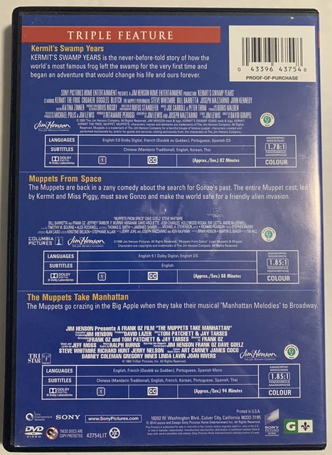 MUPPETS TRIPLE FEATURE (Kermits Swamp Years, From Space, Take Manhattan ...