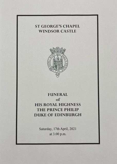 THE PRINCE PHILIP The Duke of Edinburgh, Order of Funeral Service £8.97 ...