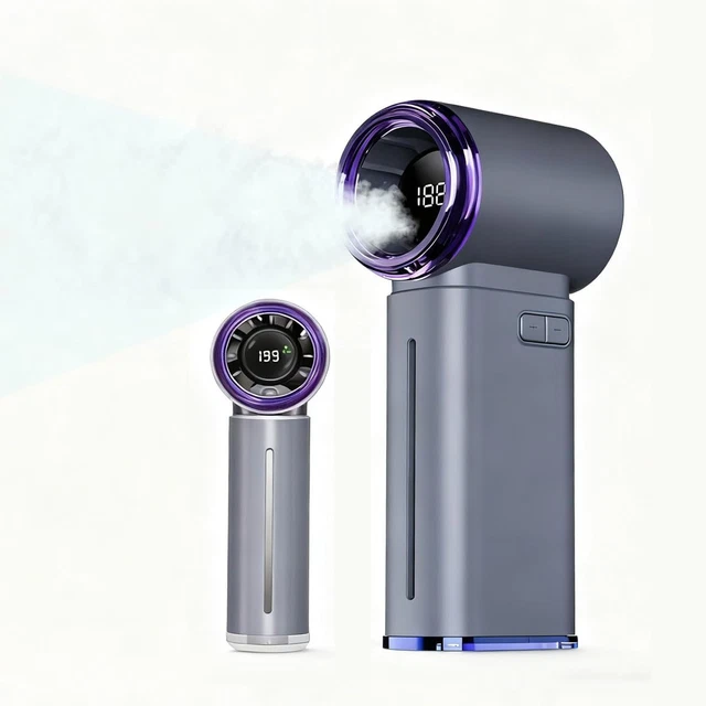 PORTABLE MISTING FAN, Mini Handheld Fan, 5000Mah Rechargeable Personal ...