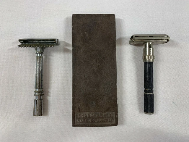 LOT OF 2 Vintage Safety Razors W/ Franz Swaty Razor Knife Blade ...