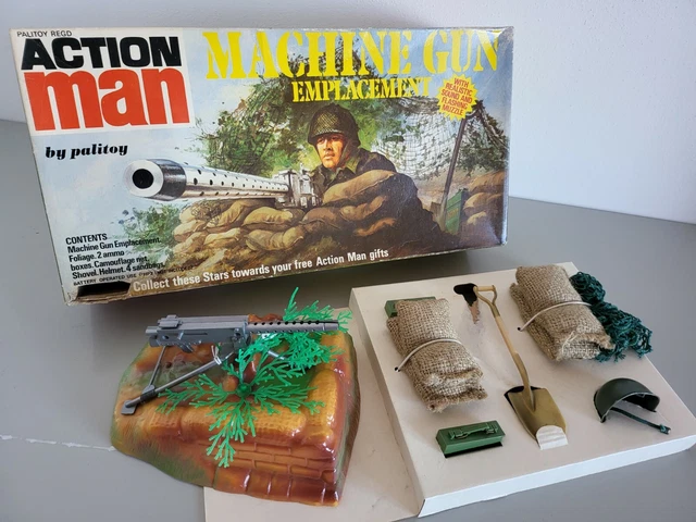 NO TIN TOY 1960's Palitoy-England bat.op ACTION MAN MACHINE GUN ...