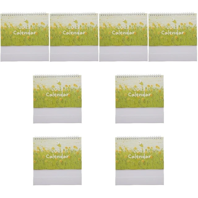 8 PC CARTA Calendario Tavolo 2022 Ufficio Con Rilegatura Filo Piccolo ...