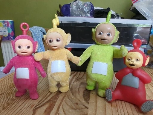 TELETUBBIES FIGURES SET Of 3 Vintage Felt Cbeebies 5” + 1 Plastic £6.00 ...