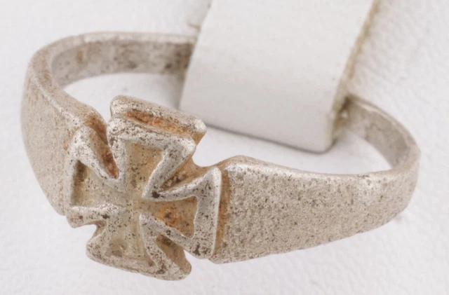 WW2 GERMAN RING IRON Cross WWII ww1 WWI STERLING Silver 800 GERMANY ...
