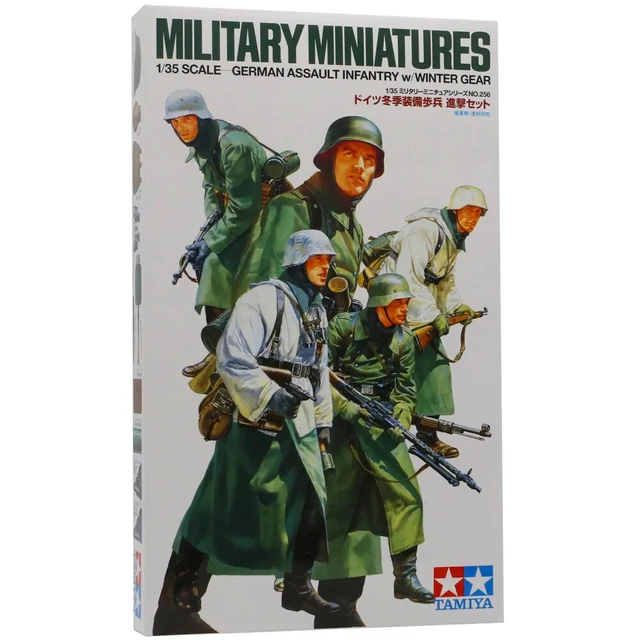 TAMIYA GERMAN ASSAULT Infantry with Winter Gear 5 Figure Set 35256 ...