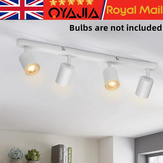 4 WAY CEILING Spotlight Adjustable Kitchen Bar Spot Light LED GU10 ...