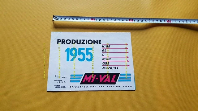 MIVAL CATALOGO PRODUZIONE modelli moto 1955 depliant originale brochure ...