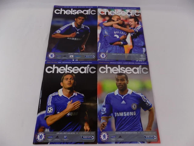CHELSEA FC MATCHDAY PROGRAMMES x 4 from Nov/Dec 2008 £5.00 - PicClick UK