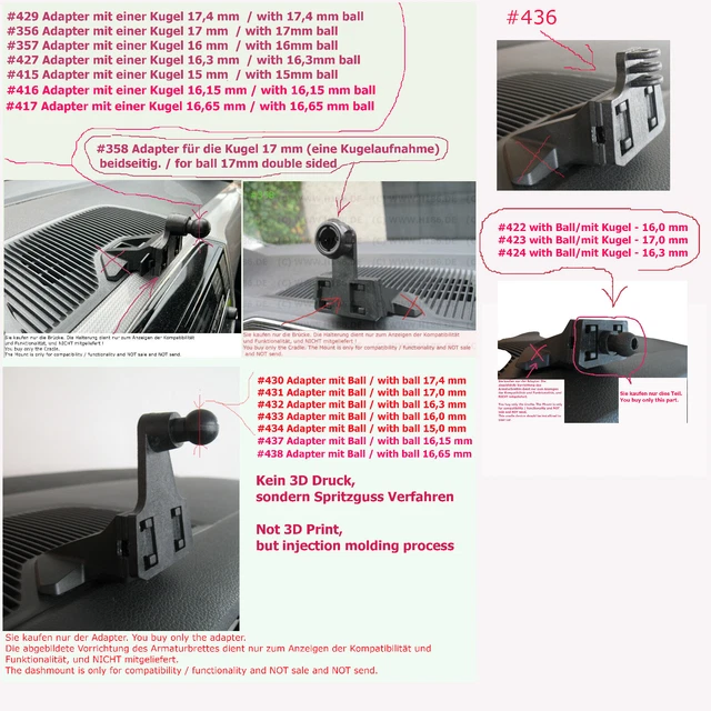 HALTERUNG HANDY ADAPTER Brücke kompatibel mit VW Up Skoda Citigo Seat ...