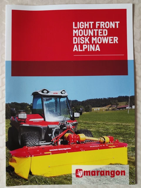 TRACTEUR FAUCHEUSE MARANGON Alpina Prospectus Mower Brochure Mäher ...