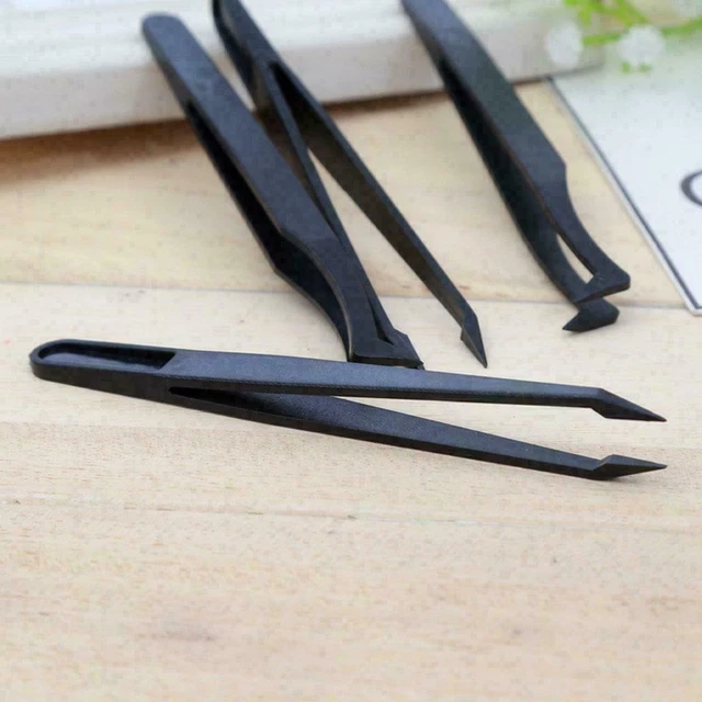 LAB SUPPLY ELASTIC Carbon Fiber Anti-static Tweezers Tweezer Q0E8 ...